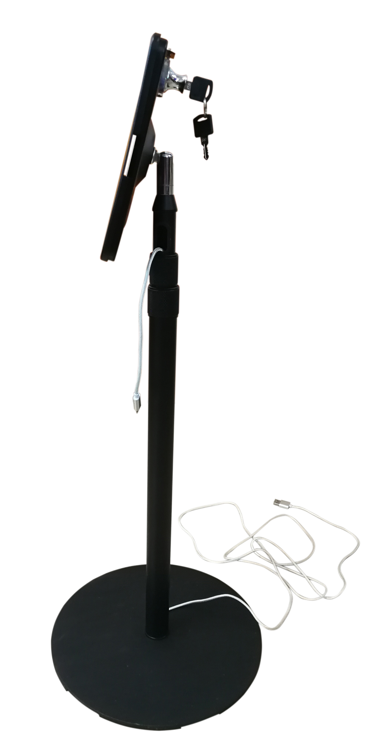 VB25007 Round Base Adjustable Neck Floor Stand Tablet Security Holder ...