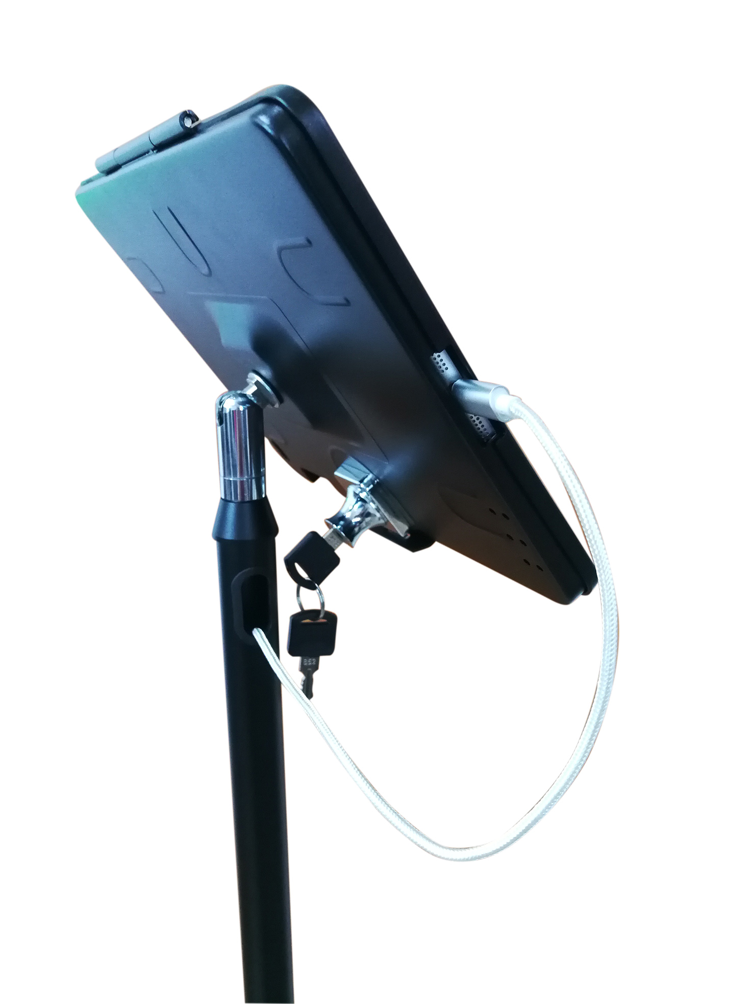 VB25007 Round Base Adjustable Neck Floor Stand Tablet Security Holder ...